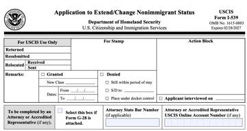 Understanding Form I-539 | Change of Status Guide | USCIS